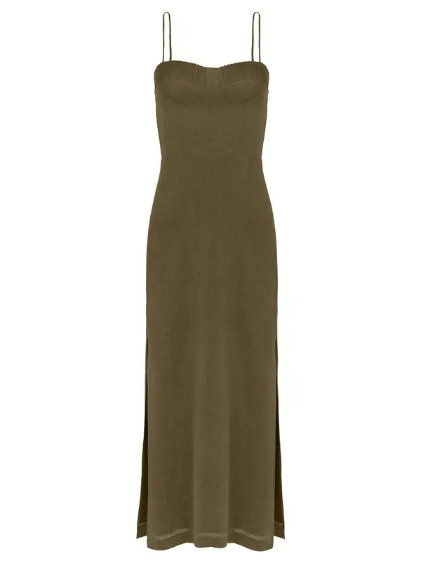 VIX PAULA HERMANNY Mallorca Bustier Maxi Dress - Green