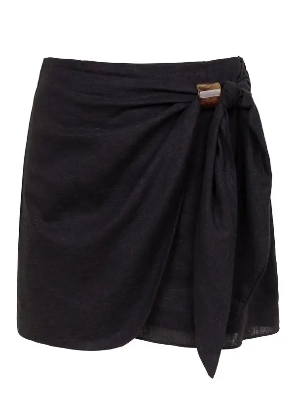 VIX PAULA HERMANNY Luna Knotted Skirt - Black