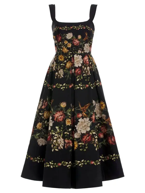 Agua Bendita Alcaparra Floral Maxi Dress - Black