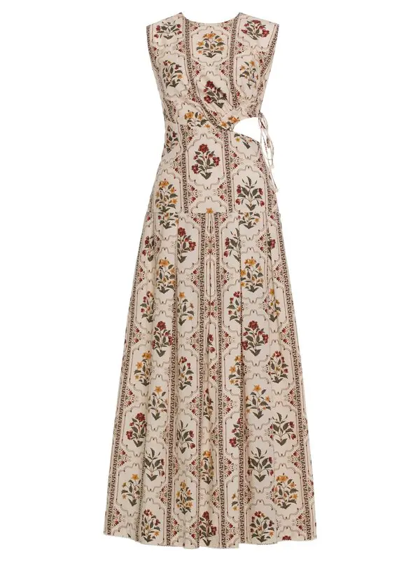 Agua Bendita Otono Cutout Midi Dress - Multi