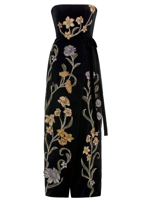 Agua Bendita Cinefilia Strapless Maxi Dress - Black