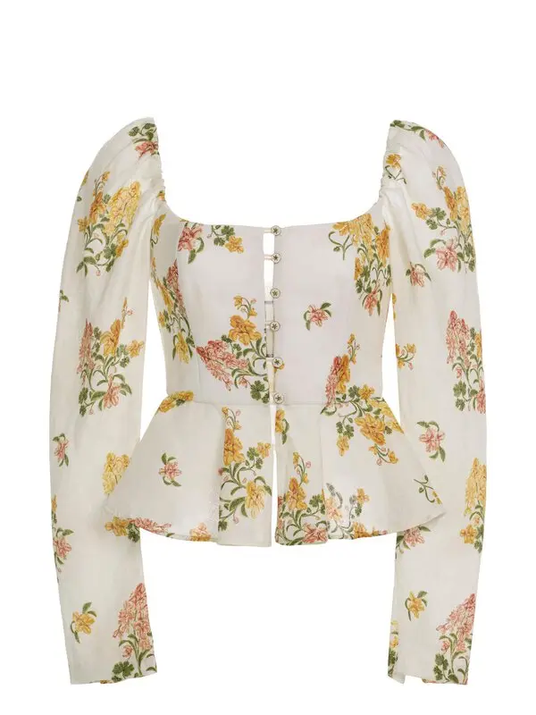 Agua Bendita Bromelia Floral Top - White