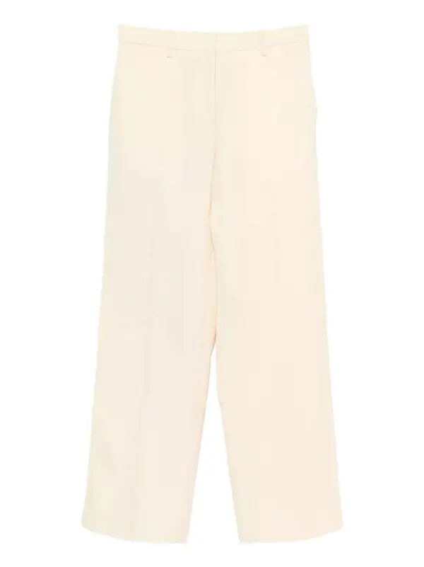 JIL SANDER High-waisted Wool Trousers - Neutrals
