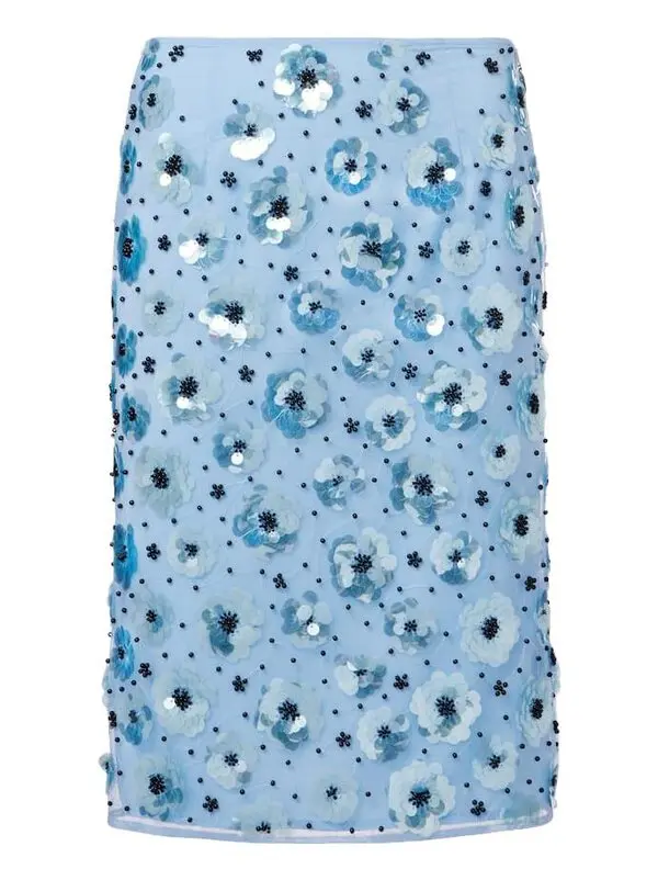 Remain Birger Christensen Floral Embellished High-rise Miniskirt - Blue