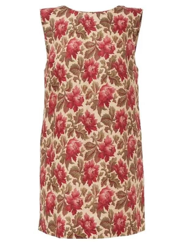 Posse Rosalie Floral Linen Shift Dress - Red