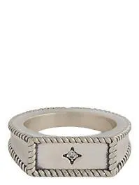 SERGE DENIMES 925 Sterling And Cubic Zirconia Band Ring - Silver