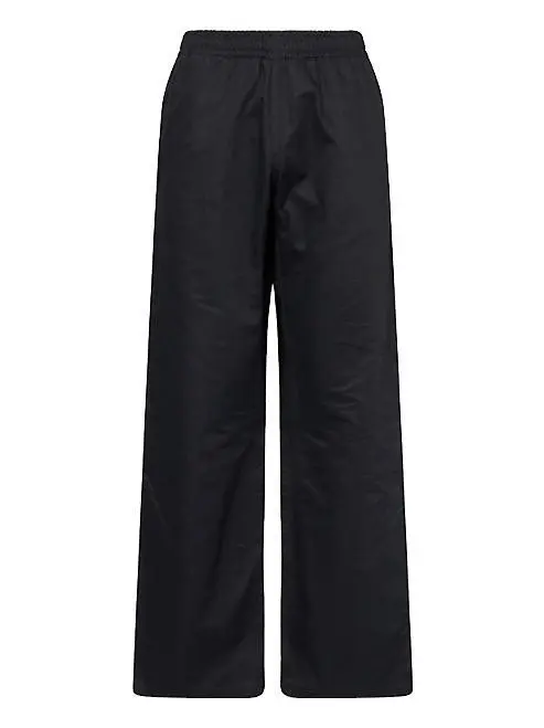 Marni Logo-patch Straight-leg Cotton Trousers - Black