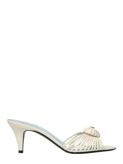 Valentino Garavani Vlogo Leather Mules - Bone