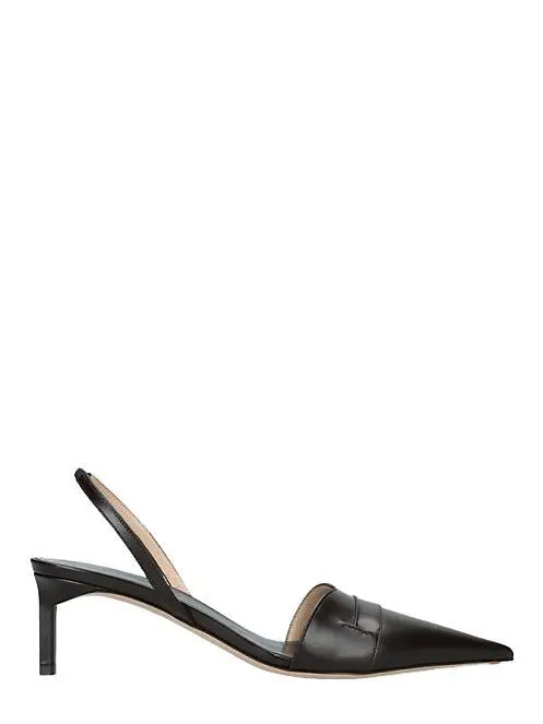 TOM FORD Eva 55 Leather Slingback Pumps - Dark Brown