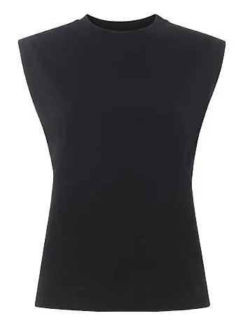 Whistles Edie Round-neck Sleeveless Vest - Black