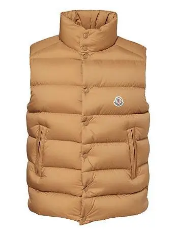Moncler Tibb Brand-badge Nylon-down Gilet - Open Beige