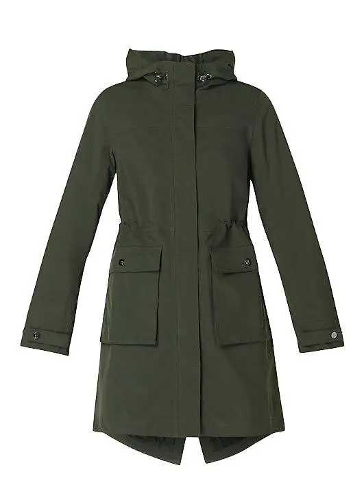 Sweaty Betty Stride Oversized Waterproof Parka Jacket - Dark Forest Green