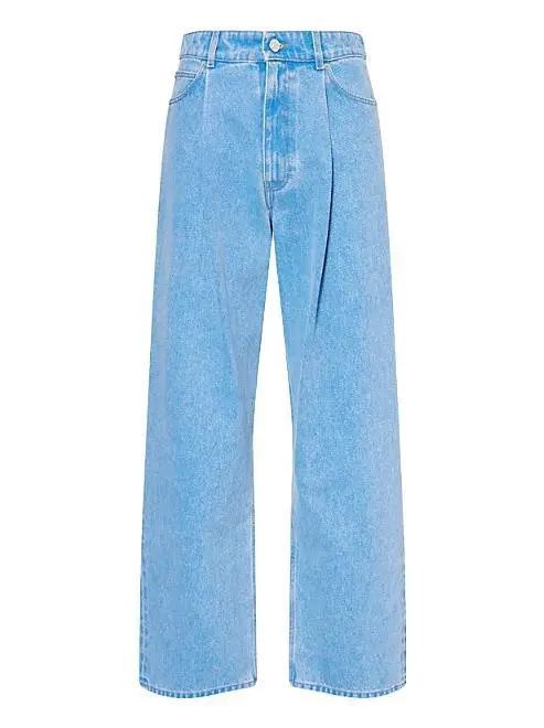 Marni Straight-leg Topstitched Denim Jeans - Cobalt