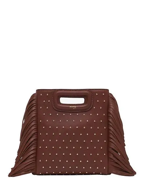 Maje Mini Leather Shoulder Bag - Brown