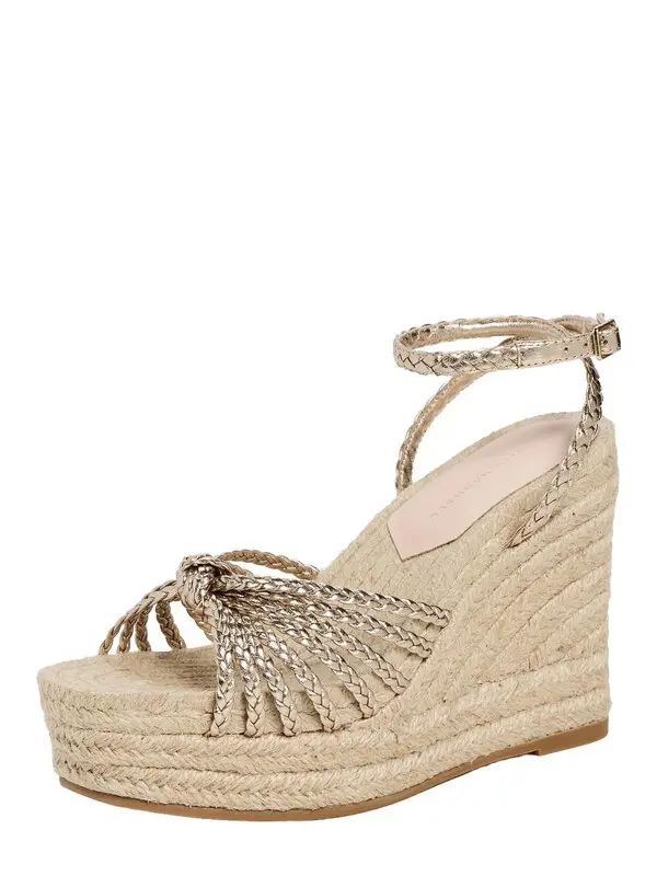 LOEFFLER RANDALL Pamela Mignon Knot Wedges - Champagne/natural