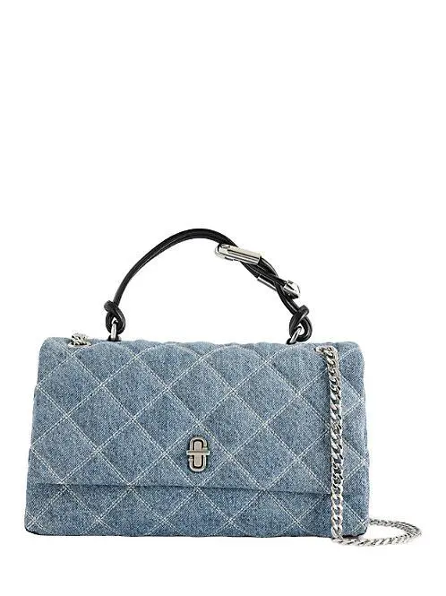 Marc Jacobs The Quilted Dual Convertible Denim Shoulder Bag - Light Wash Indigo