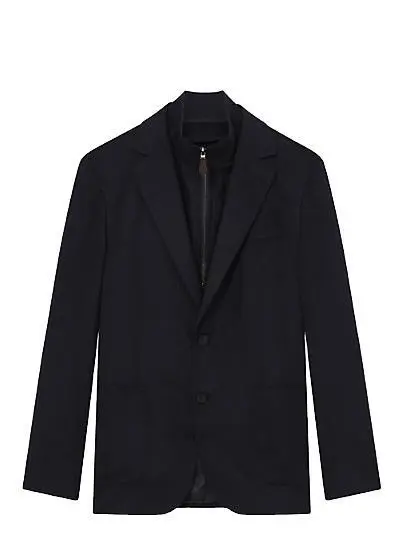 REISS Patch Gilet-insert Regular-fit Woven Blazer - Navy