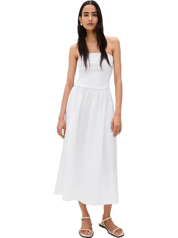 PERFECTWHITETEE Strapless Midi Dress - White