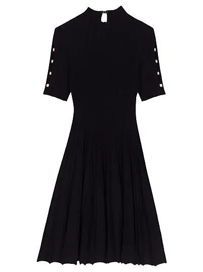 Maje Clover-embellished Knit Mini Dress - Black