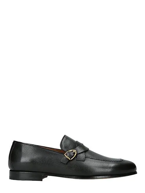 TOM FORD Side-buckle Leather Loafers - Black