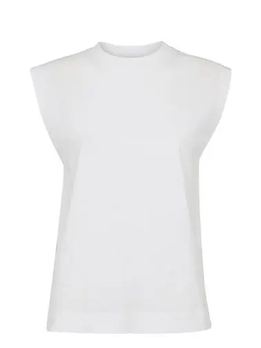 Whistles Edie Round-neck Sleeveless Cotton Vest - White