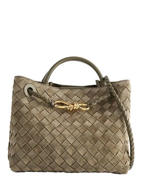 Bottega Veneta Andiamo Small Suede Tote Bag - Cypress-m B-cypress