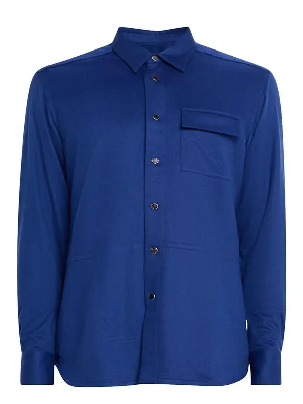 Kiton Cashmere Side-pocket Overshirt - Blu