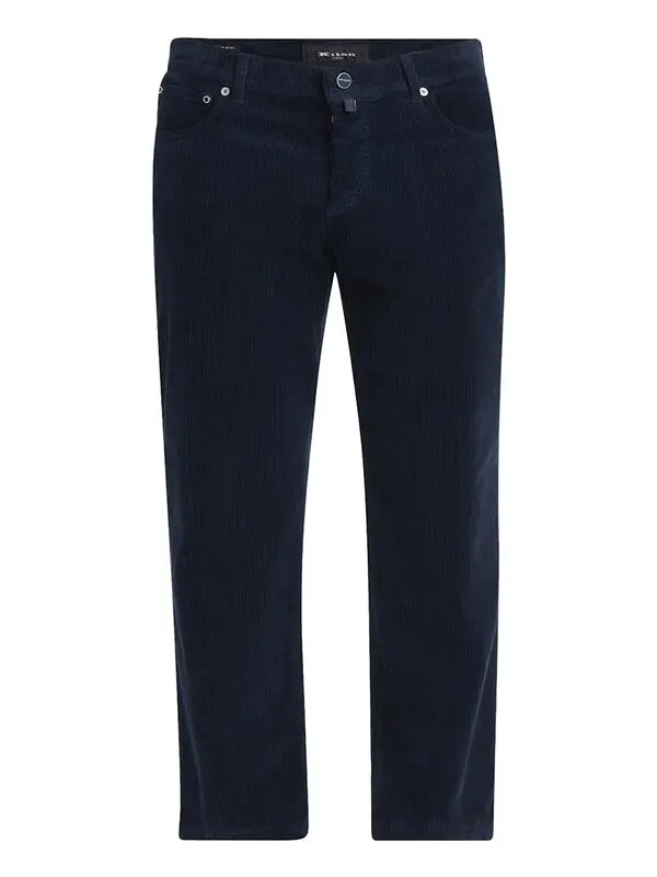 Kiton Cotton-stretch Five-pocket Pants - Navy