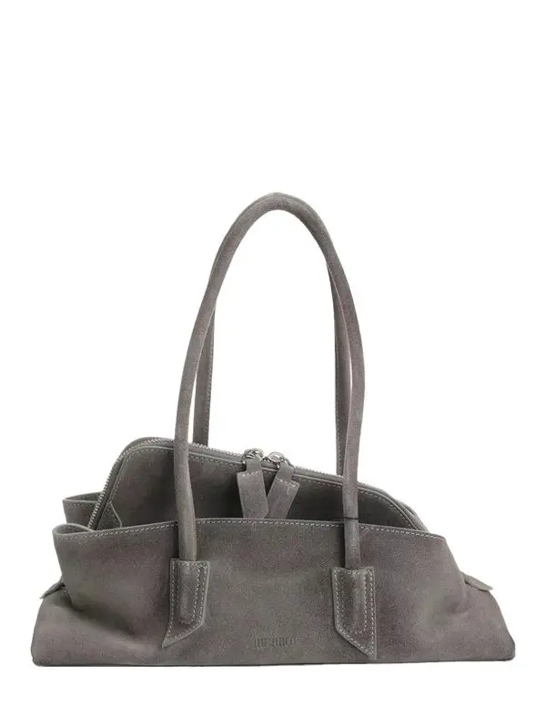 Attico La Passeggiata Suede Shoulder Bag - Grey