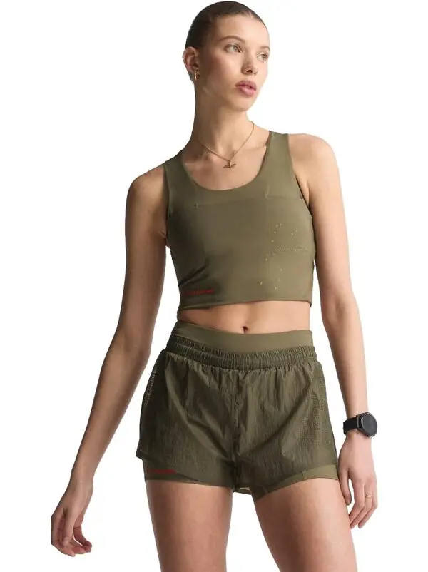 Adidas Adi365 H.koumori Running Crop Top - Olive Strata