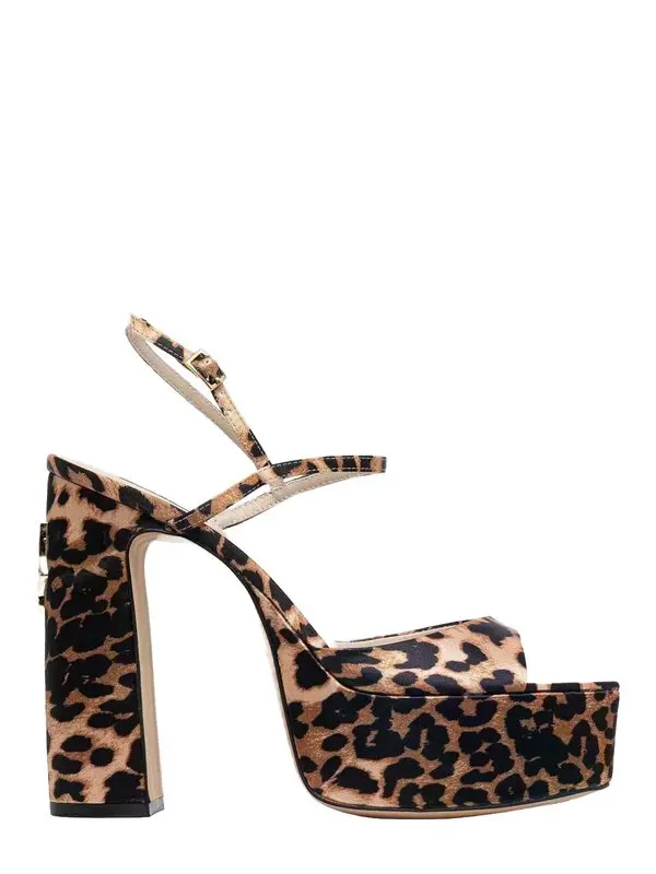 NAKED WOLFE 130mm Leopard-print Platform Sandals - Black