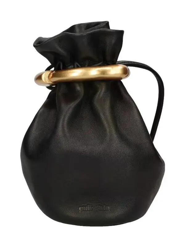 Cult Gaia Asa Drawstring Bucket Bag - Black