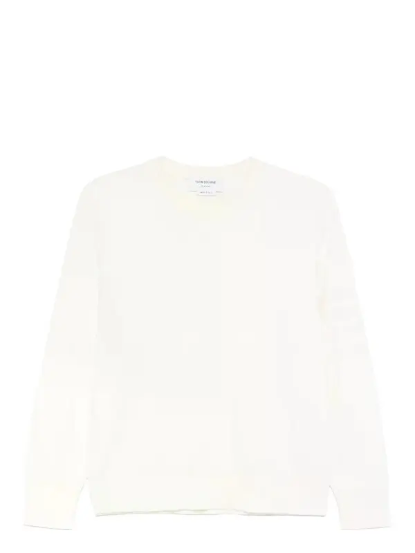 Thom Browne 4-bar Stripe Crew-neck Sweater - White
