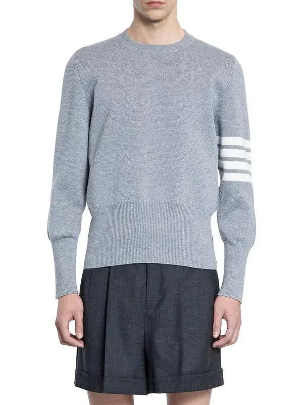 Thom Browne Milano Stitch Crewneck Pullover - Grey