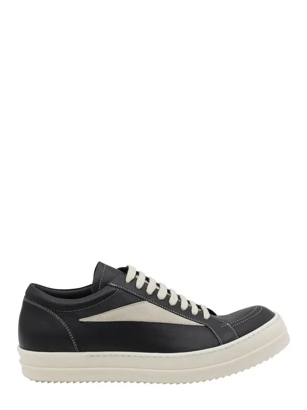 Rick Owens Leather Vintage Sneakers - Black/milk