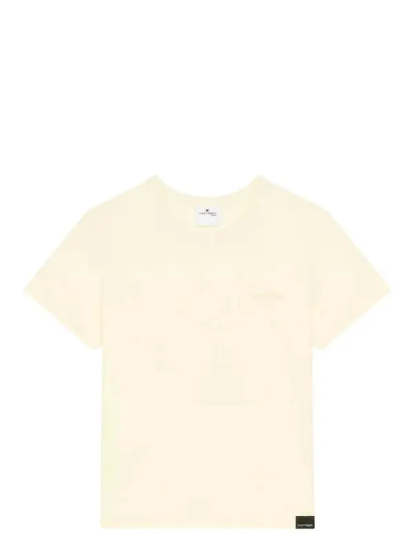 COURREGES Logo-embroidered T-shirt - Yellow
