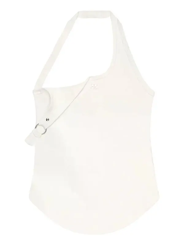COURREGES Asymmetric Halterneck Top - White