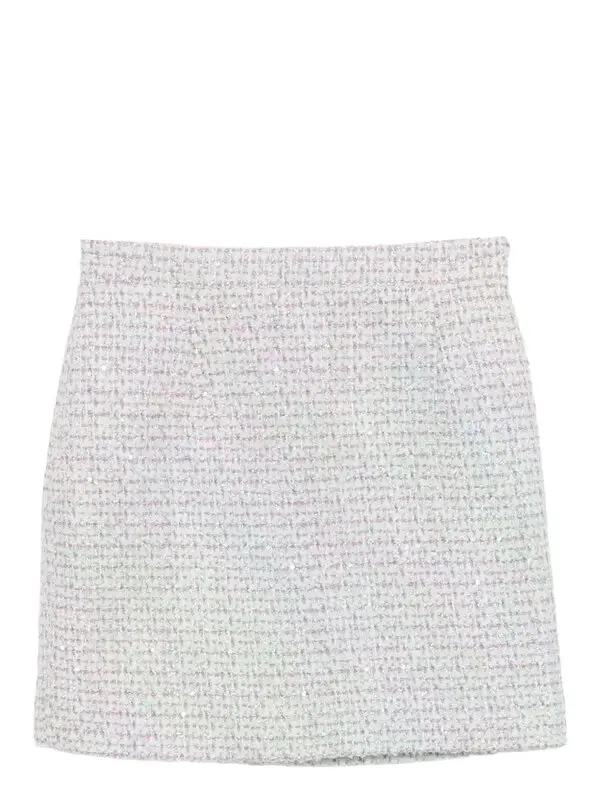 Alessandra Rich Sequin-embellished Tweed Skirt - White
