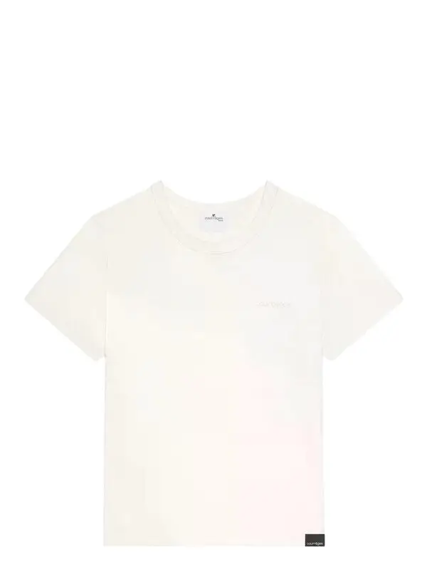 COURREGES Crew-neck Logo T-shirt - White