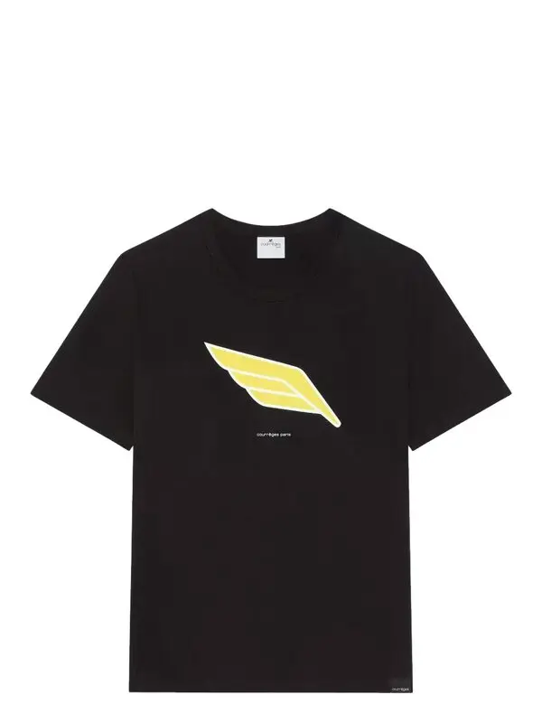 COURREGES Wing-print T-shirt - Black