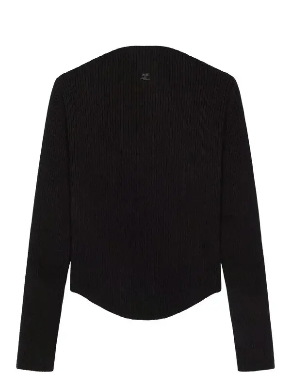 COURREGES Slash-neck Sweater - Black