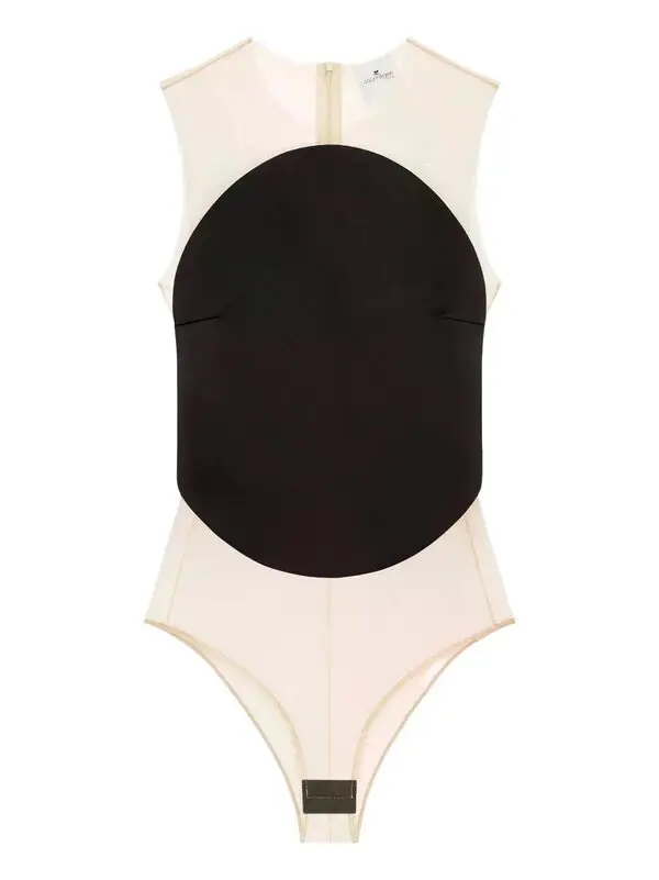 COURREGES Asymmetrical Bodysuit - Black