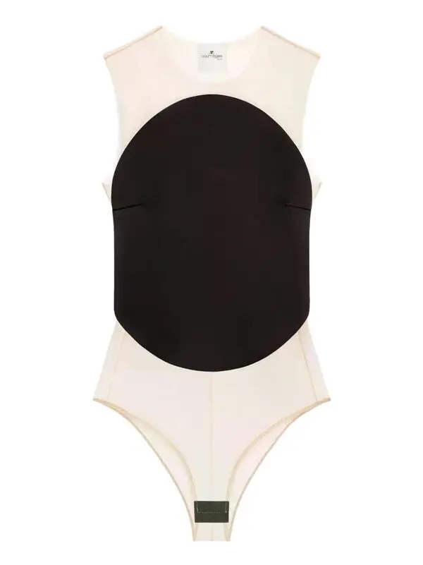 COURREGES Asymmetrical Bodysuit - Black