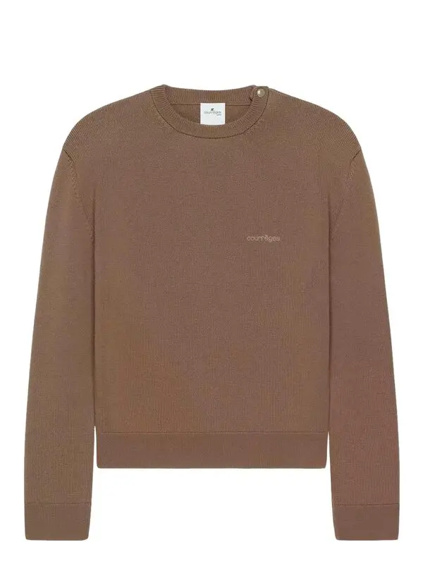 COURREGES Crew-neck Embroidered Sweatshirt - Brown