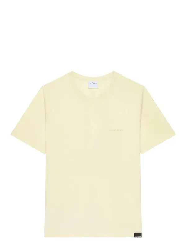 COURREGES Logo-embroidered T-shirt - Yellow