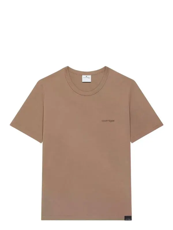 COURREGES Logo-embroidered Short-sleeve T-shirt - Brown