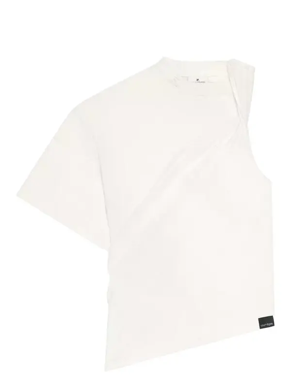 COURREGES Asymmetrical One-shoulder T-shirt - White