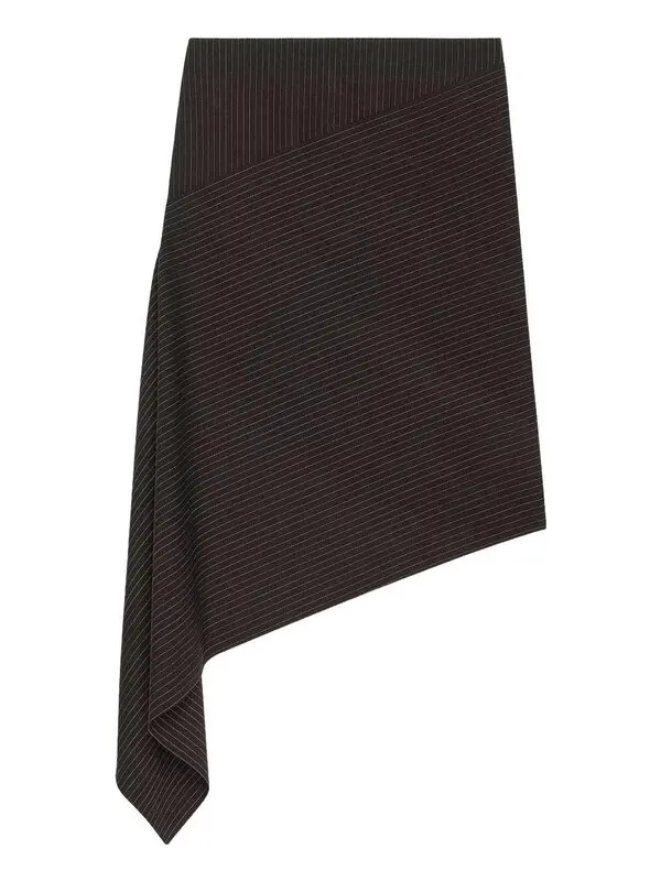 COURREGES Asymmetrical Pinstripe Skirt - Black
