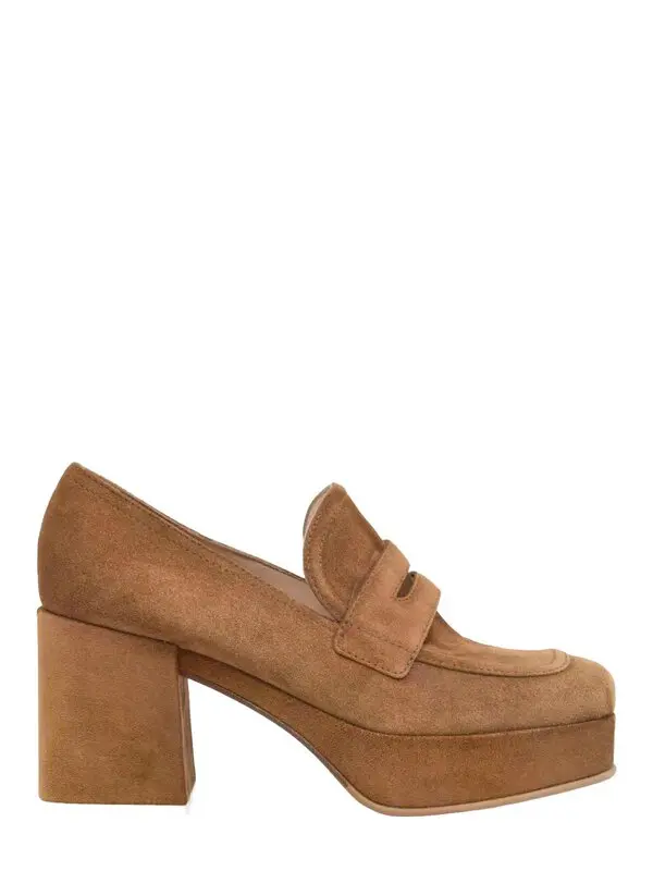 GIANVITO ROSSI Rouen Platform Loafers - Brown