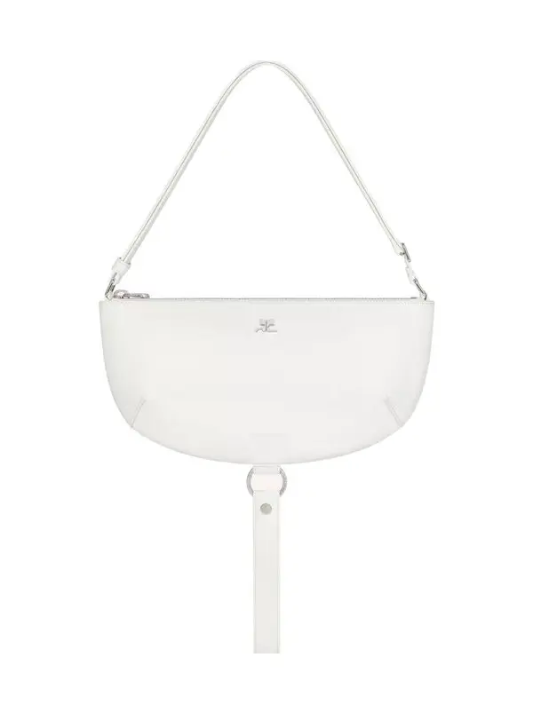 COURREGES Holy Eclipse Half-moon Leather Shoulder Bag - Neutrals